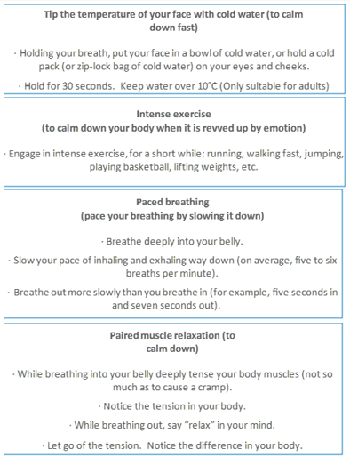 Ideas for soothing - Bradford District Care NHS Foundation Trust